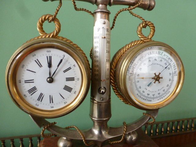 A fine French Industrial Clock / Barometer and Thermometer - The ...